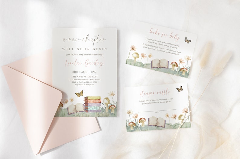 Book Themed Baby Shower Invitation Template, Printable Storybook Baby ...