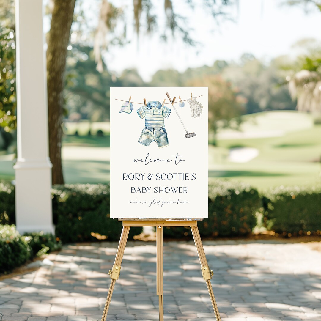 Golf Baby Shower Welcome Sign Template, Editable Little Putter Co Ed ...