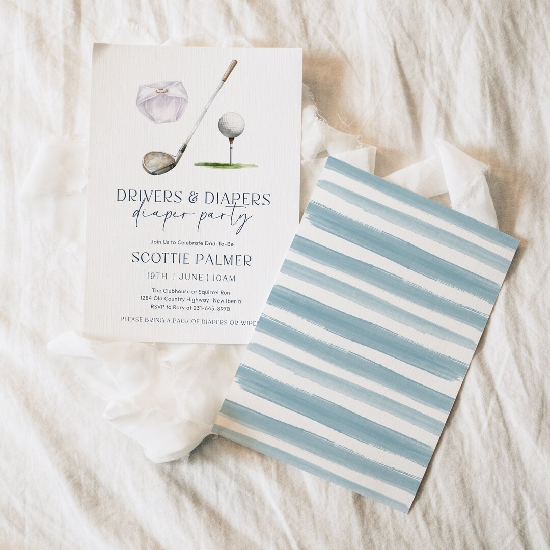 Golf Diaper Party Invitation Template: Printable Baby Shower Invite - Etsy