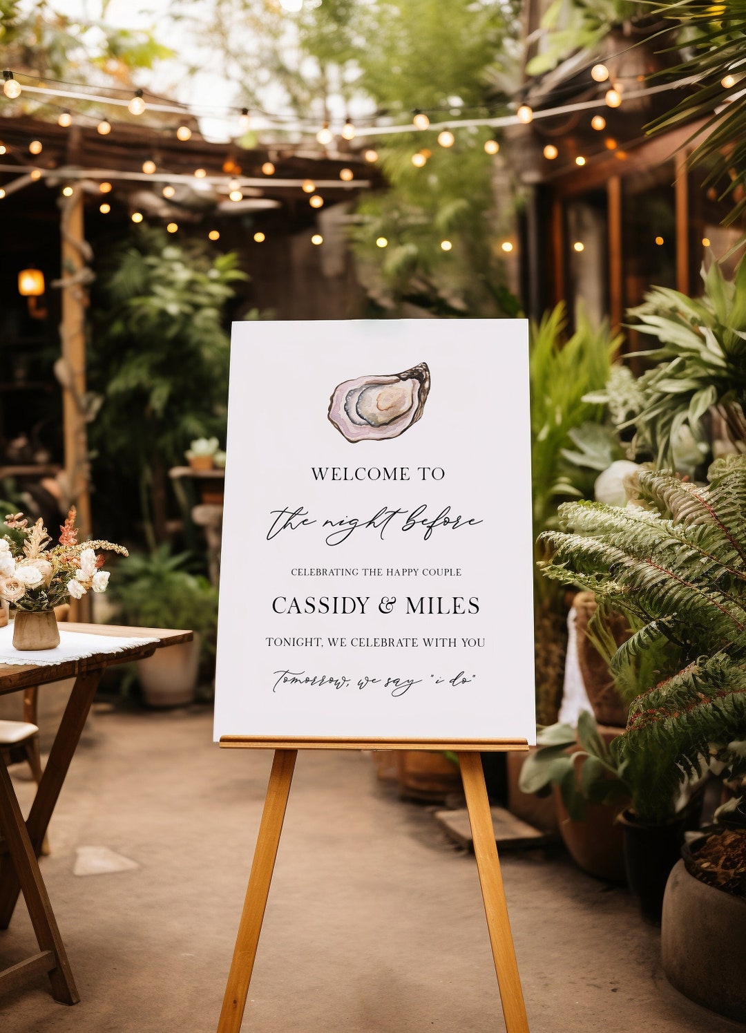 Oyster Roast Rehearsal Dinner Welcome Sign Template, Minimalist Wedding ...