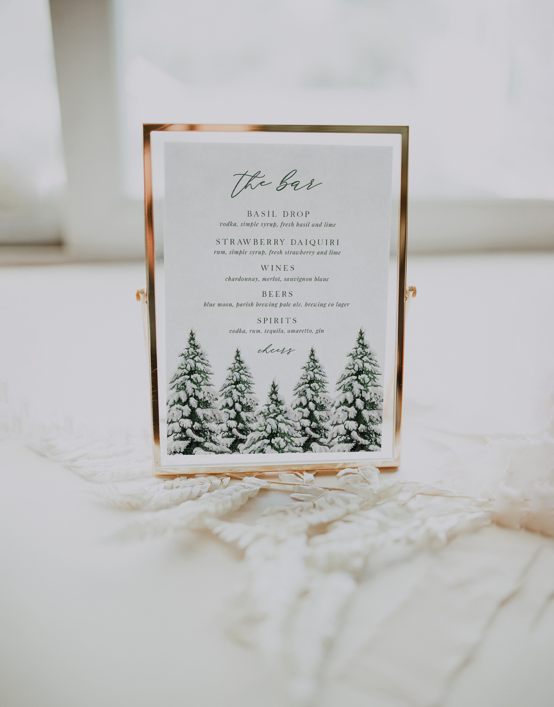 Christmas Bar Menu Sign Template, Printable Holiday Bar Sign Editable ...