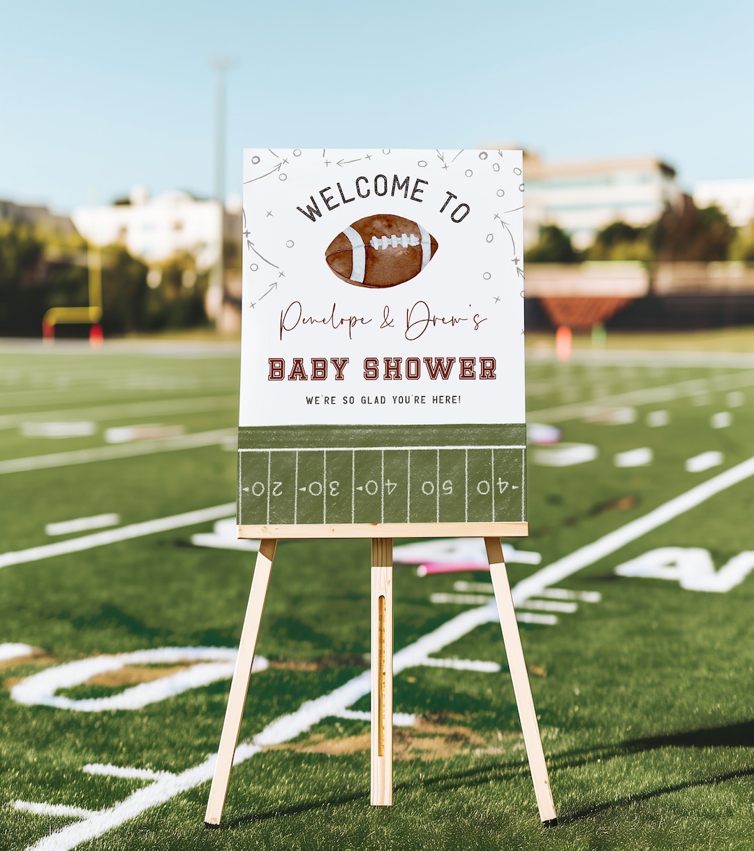 Football Baby Shower Welcome Sign Template: Editable Coed Design - Etsy