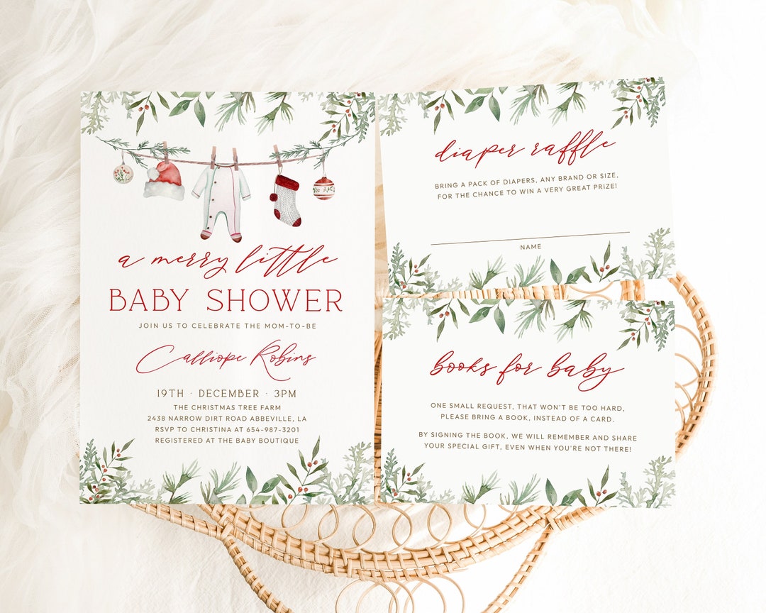 Plantilla de invitación para baby shower de invierno, invitación ...