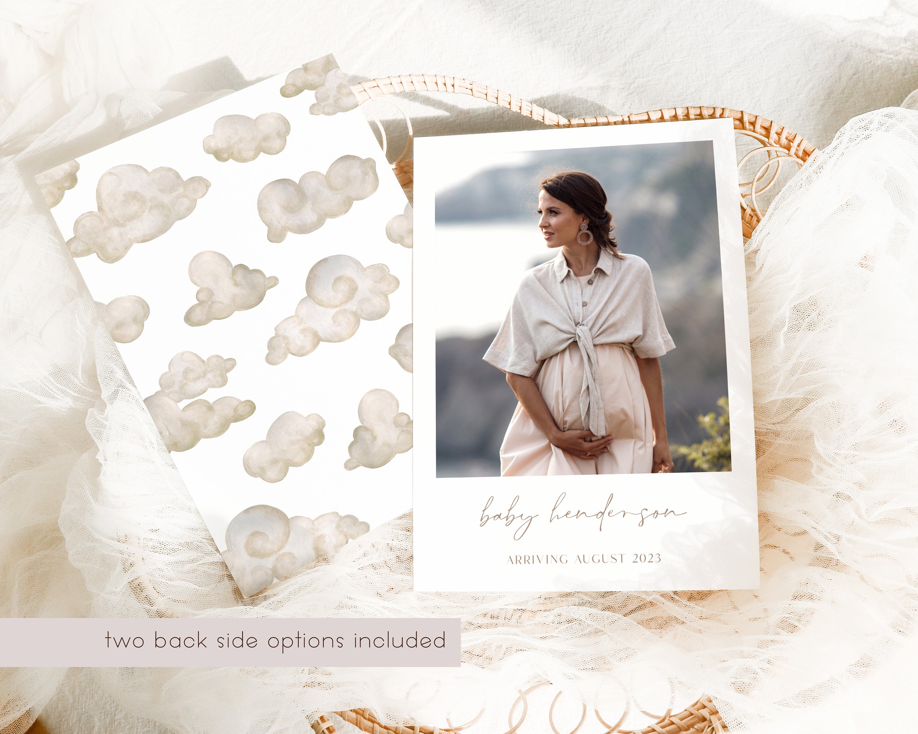 Cloud 9 Baby Shower Invitation Template Beige Hello Baby - Etsy