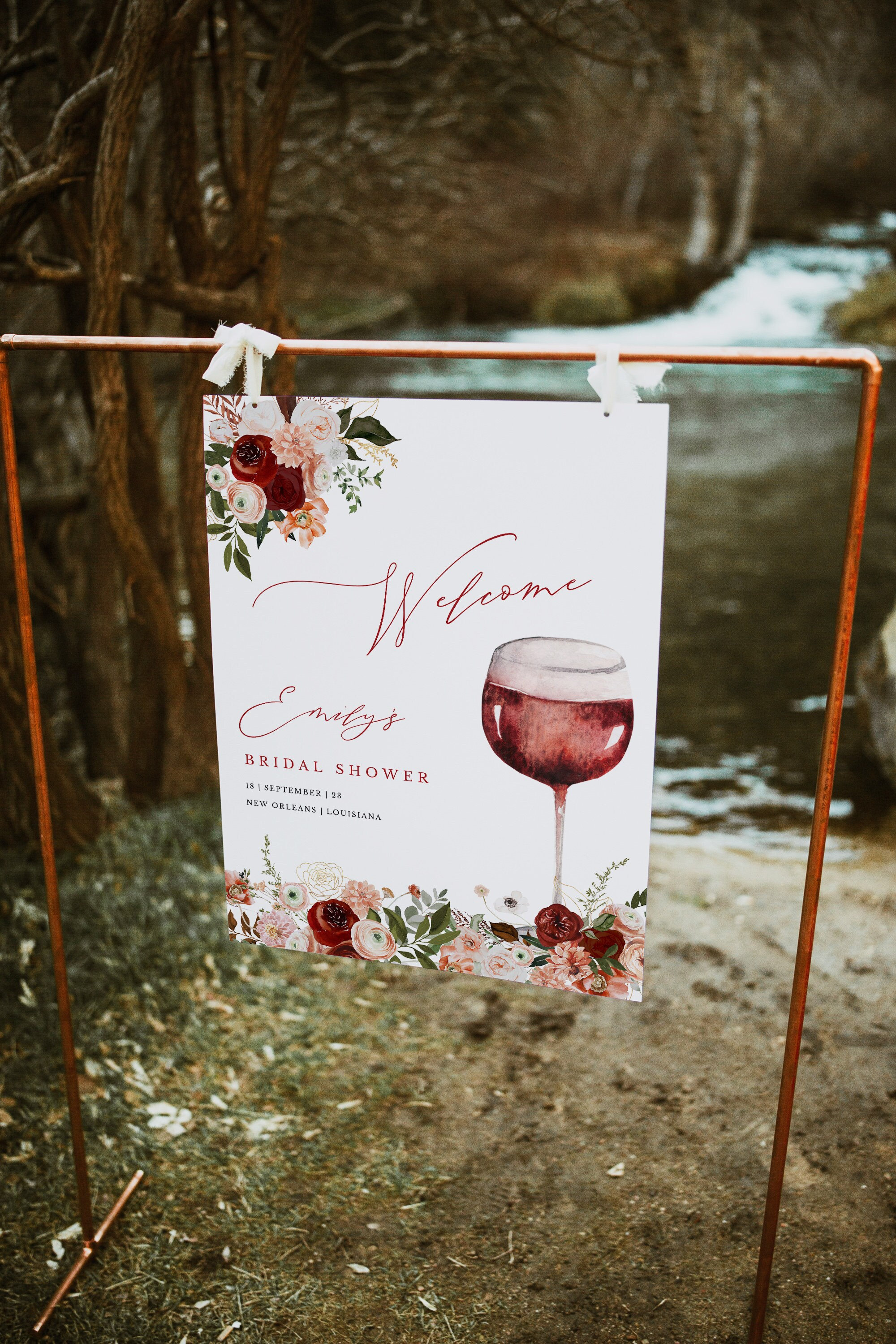Wine Bridal Shower Welcome Sign Template, Vino Before Vows Welcome Sign ...