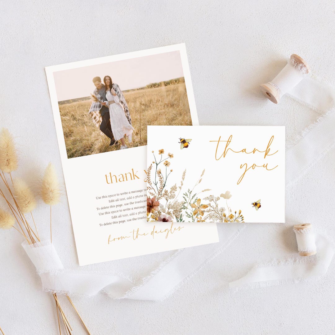 Honey Bridal Shower Thank You Card Template, She Found Her Honey ...