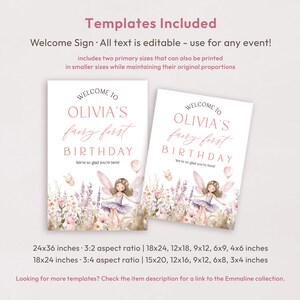 Fairy First Birthday Welcome Sign Template: Editable Printable - Etsy