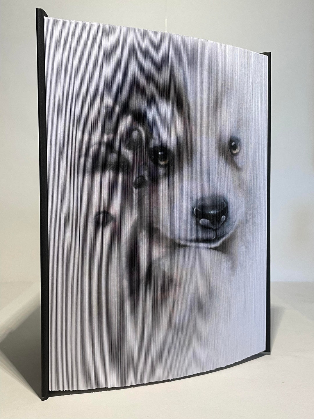 Husky Pup Book Art Pattern - Etsy