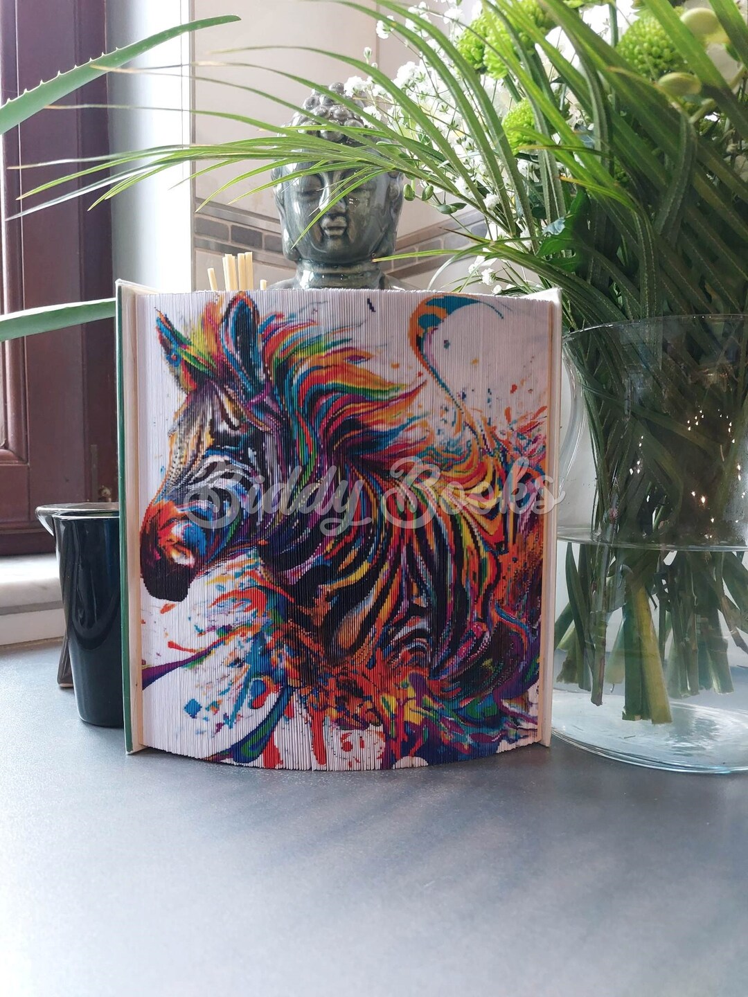 Painted Zebra - Photo Strip, Fore-edged Pattern , Book Art - Etsy