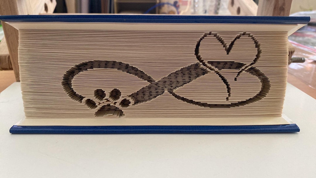 Infinity Dog and Heart Paw Horizontal - Cut and Fold Pattern - 18cm ...