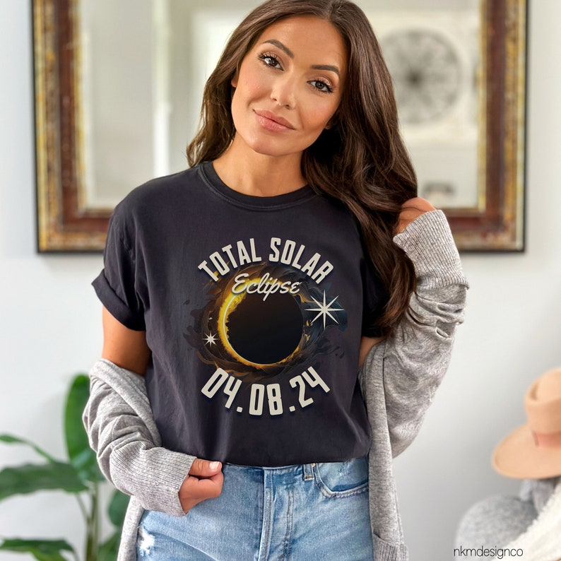 Total Solar Eclipse Shirt April 8th 2024, Celestial Comfort Colors Shirt, Countdown Totality ...