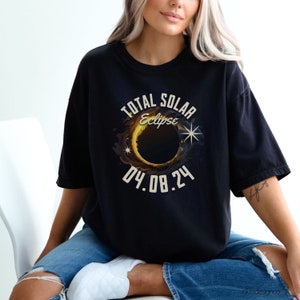 Total Solar Eclipse Shirt April 8th 2024, Celestial Comfort Colors Shirt, Countdown Totality ...