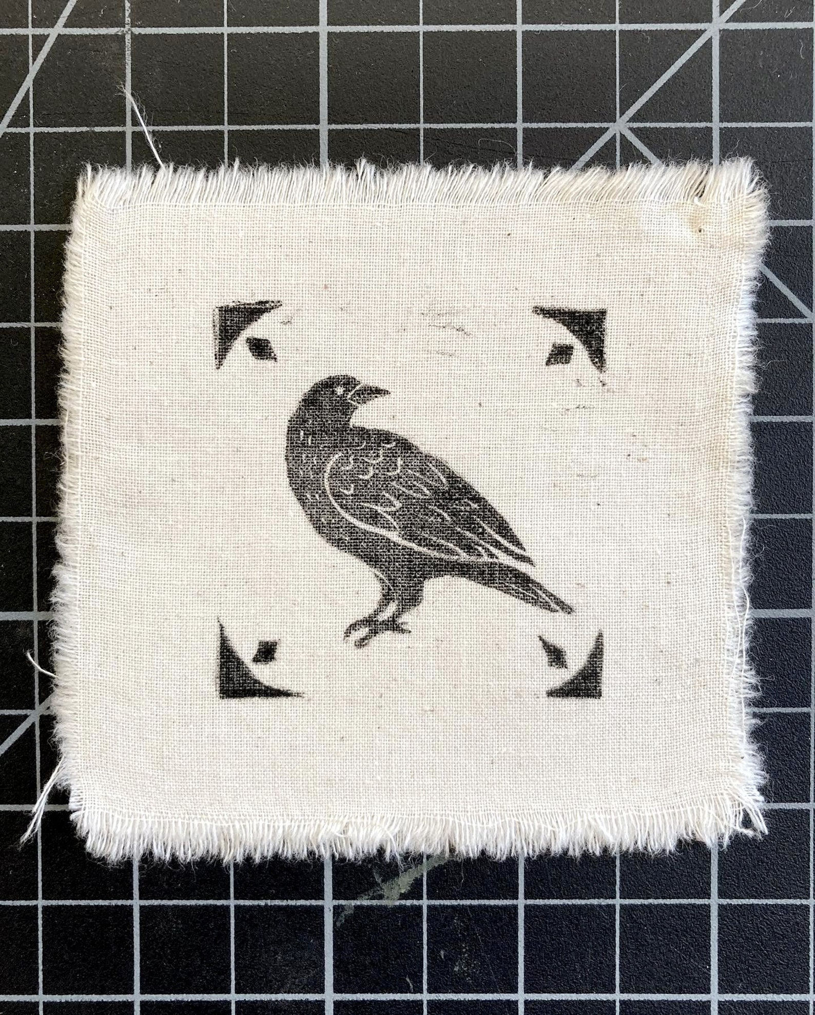 Sew on Linocut Patches Crow, Dragon, Winged Lion, and Greek Goddess - Etsy