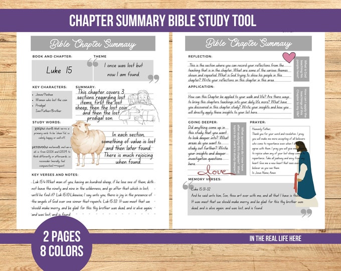 Chapter Summary Bible Study Tool | Scripture Study | Bible Journal ...