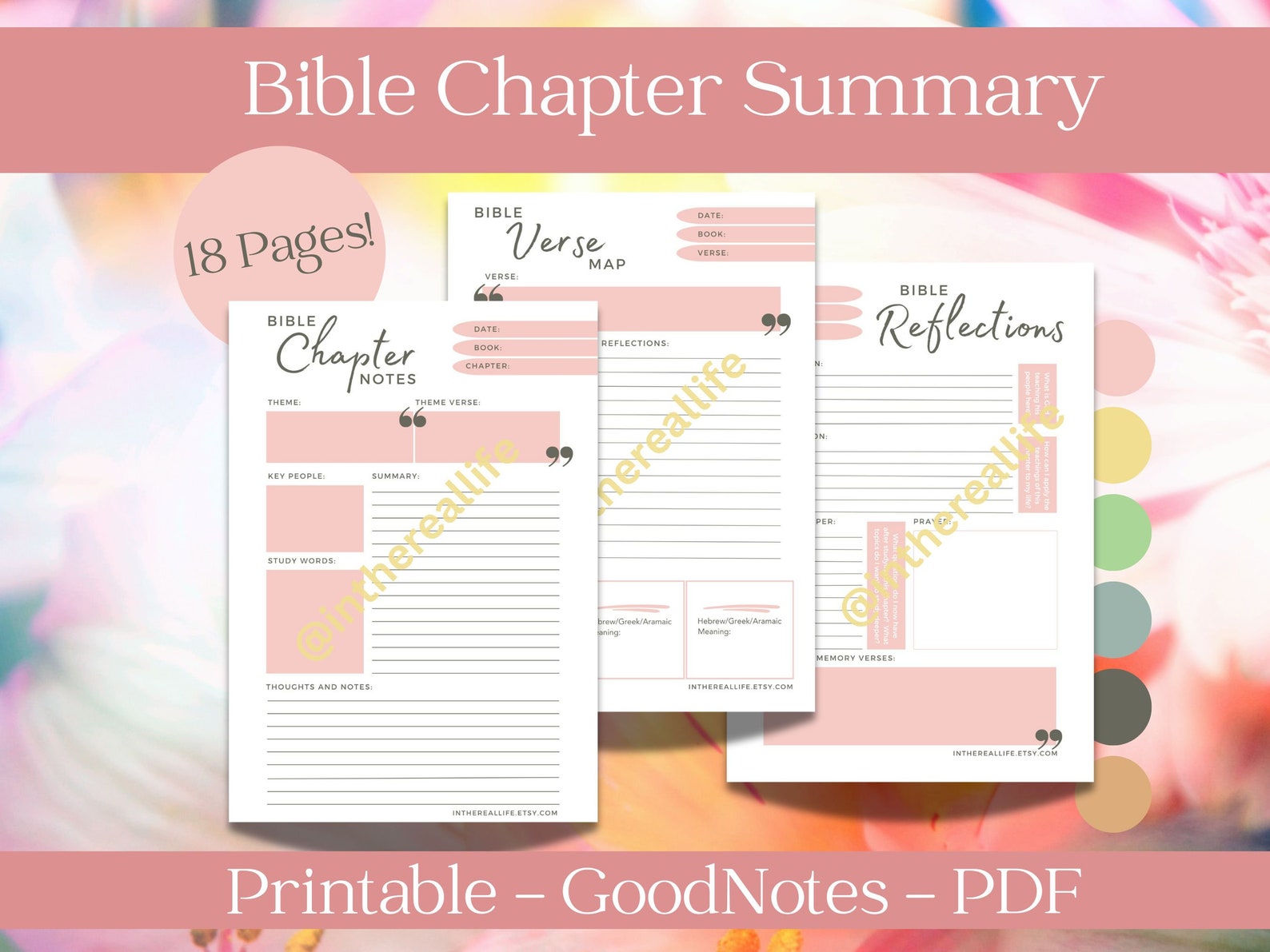 Bible Chapter Summary Template | Bible Study Tool | Bible Summary ...