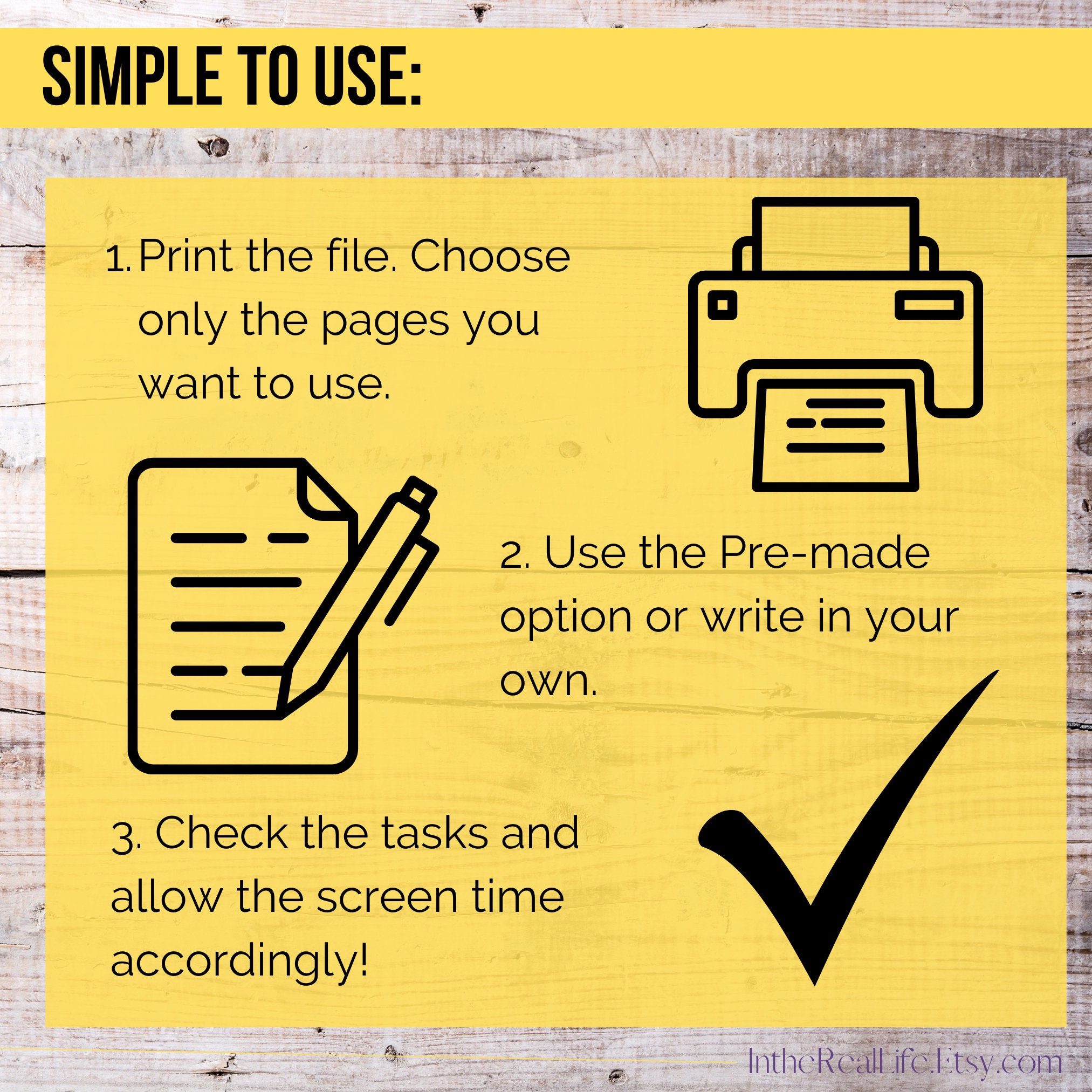 Chore Chart for Kids | Earn Screen Time | Daily Chore Chart | Cleaning ...