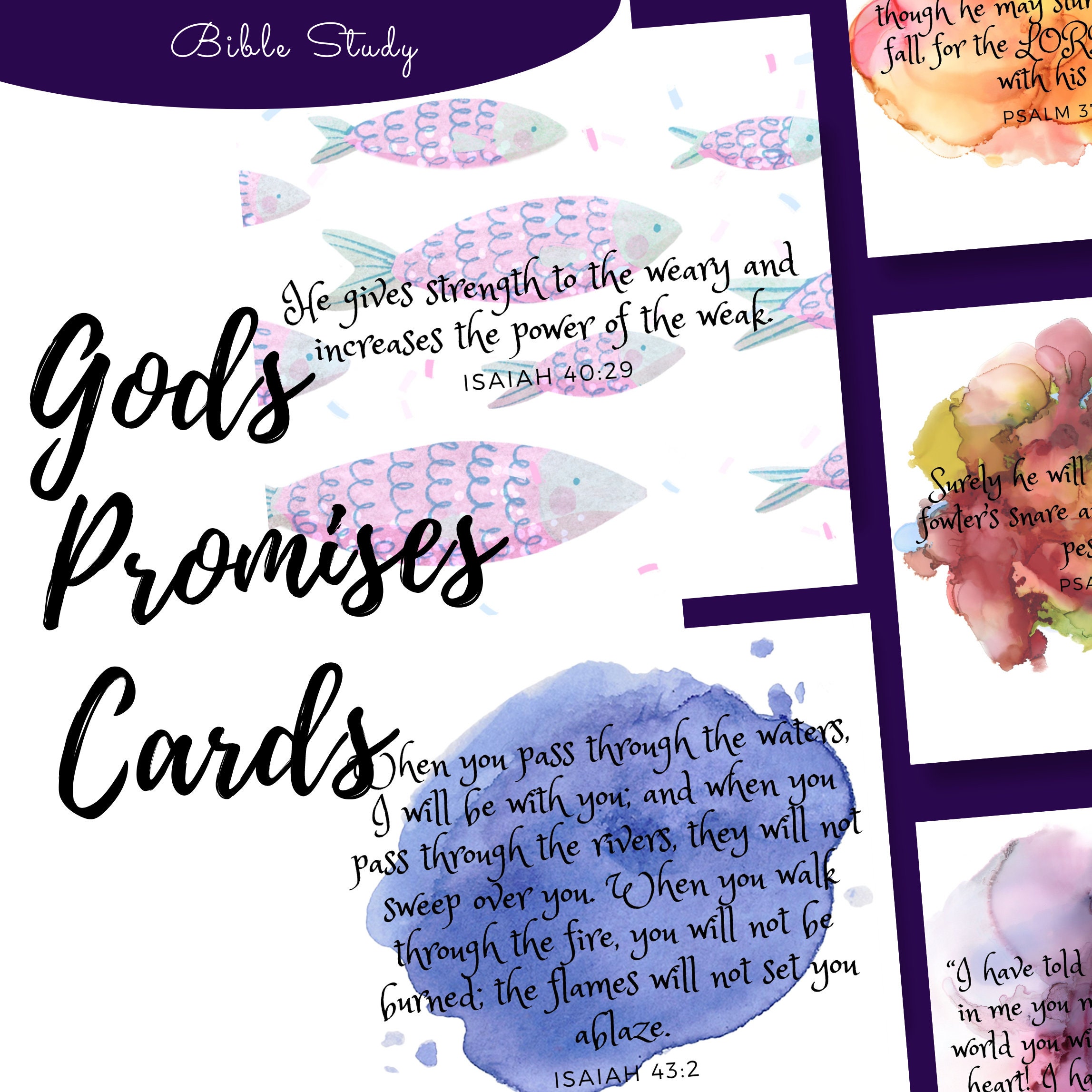 20 Bible Verse Promises | Bible Verse Notecards | Scripture ...