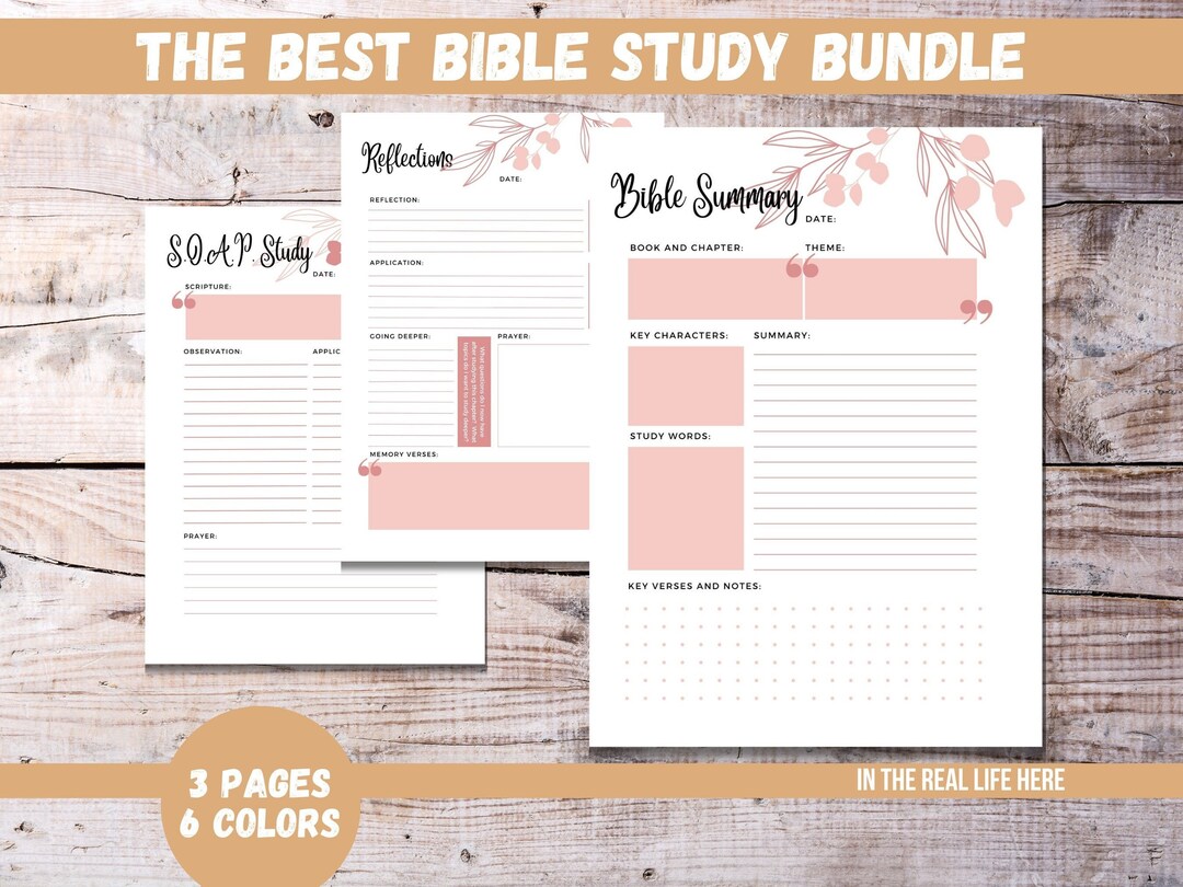 BEST Bible Study Tool Bundle | Bible Template | Bible Summary | SOAP Journal | Faith Reflection ...
