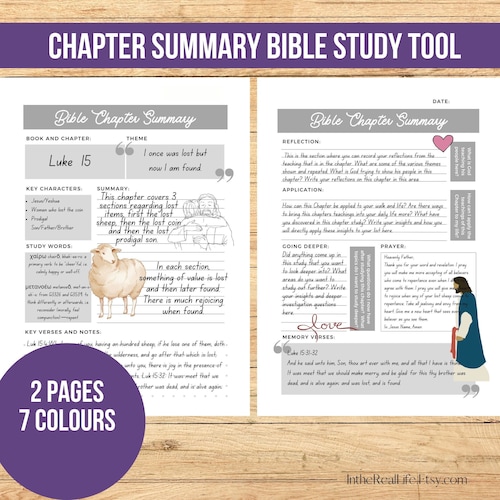 Chapter Summary Bible Study Tool Scripture Study Bible - Etsy