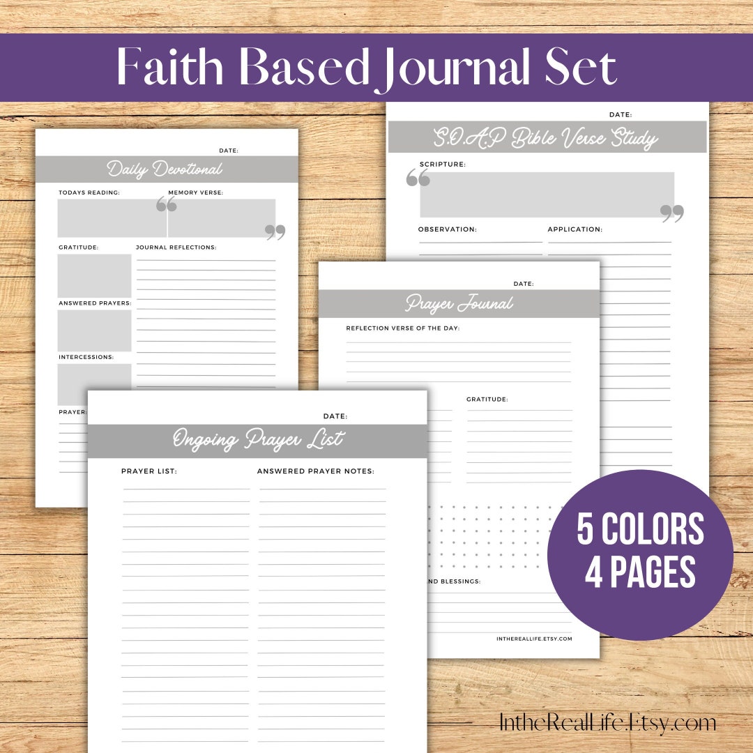 Bible Journal Set Bible Study Tool Prayer Journal Faith Based Journal ...
