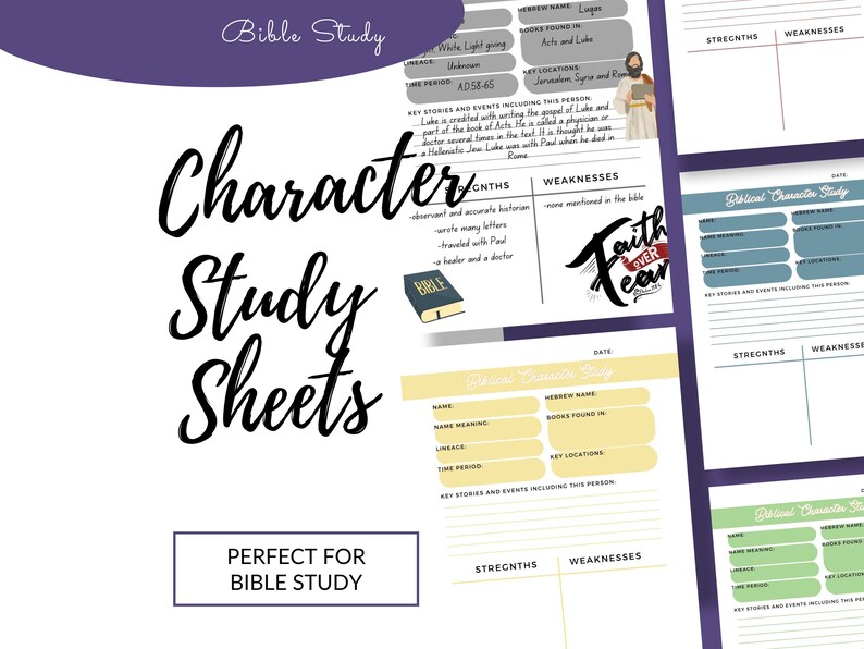 Character Study Printable | Biblical Character Study | Verse Mapping ...