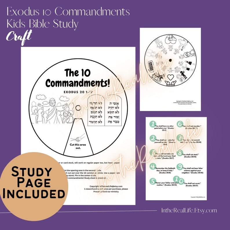 Bible Study 10 Commandments | Bible Study Tool | Sunday School Activity ...