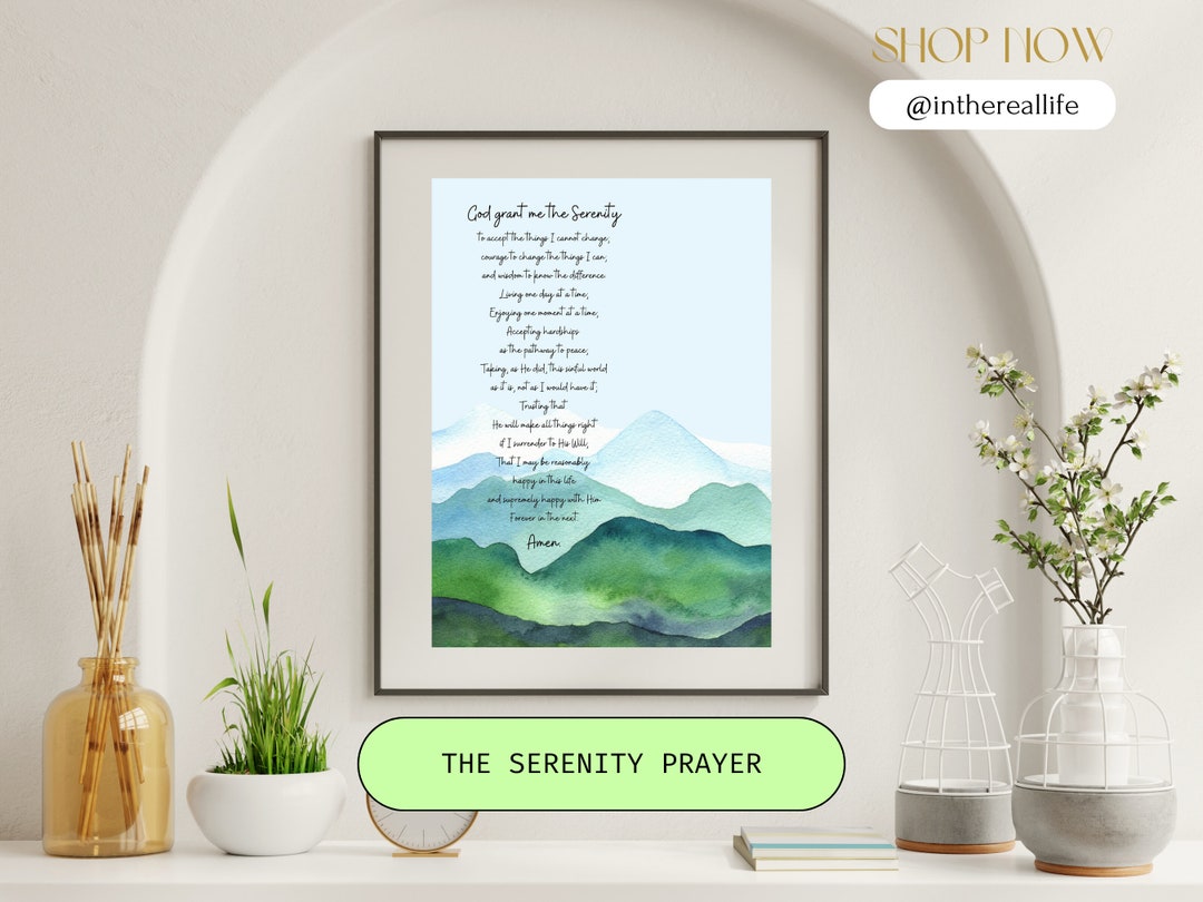 The Serenity Prayer | Bible Verse Quote Wall Art | Bible Verse Wall Art ...