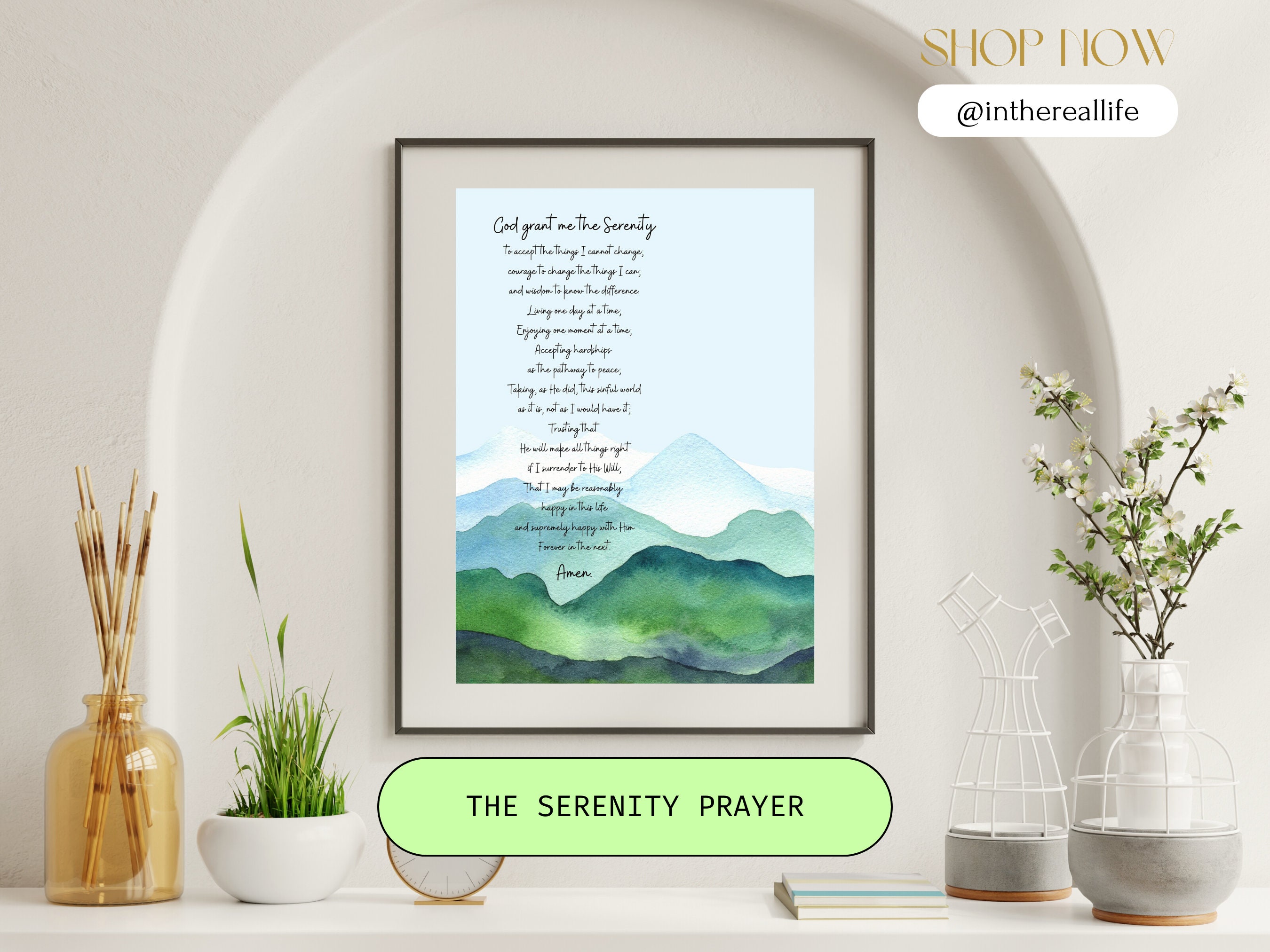 The Serenity Prayer Bible Verse Quote Wall Art Bible Verse Wall Art ...