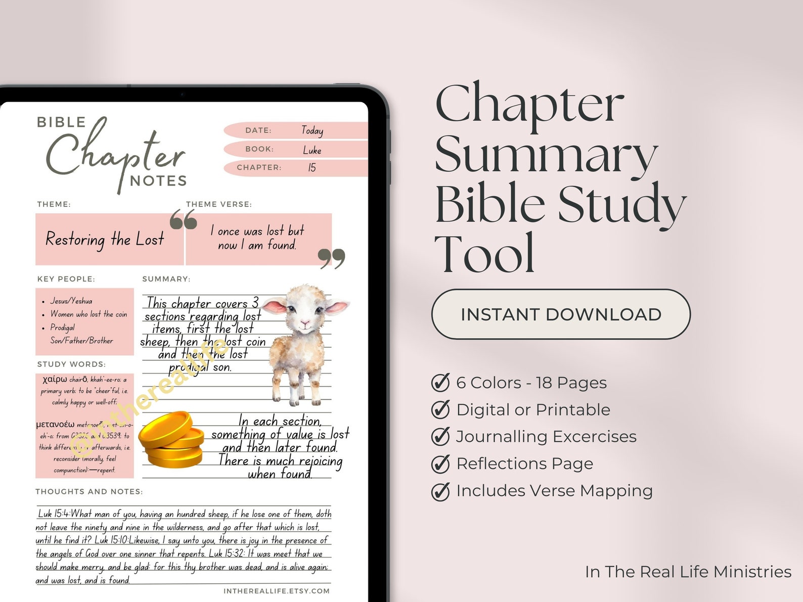 Bible Chapter Summary Template | Bible Study Tool | Bible Summary ...