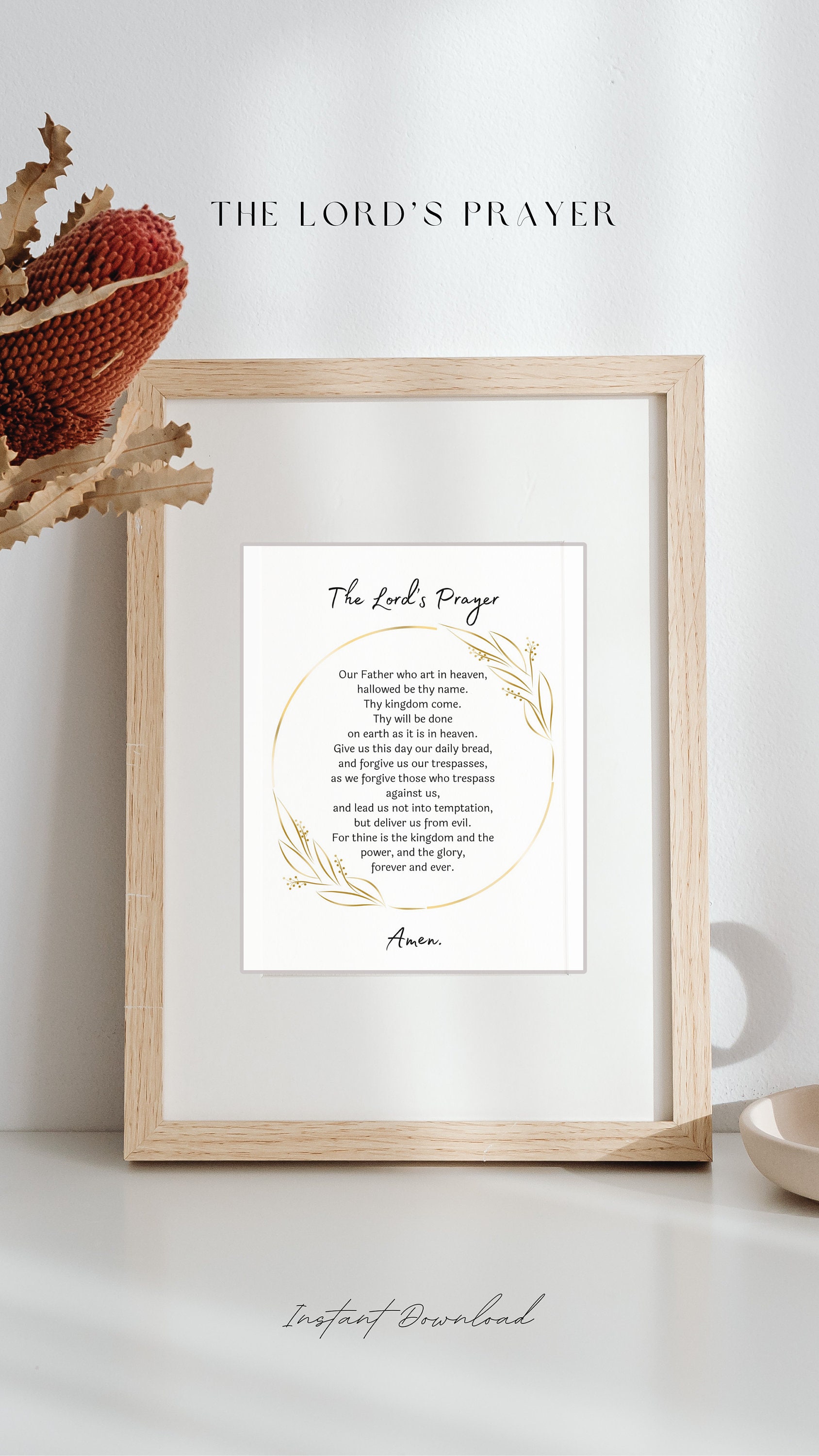 The Lord's Prayer Bible Verse Quote Wall Art Bible Verse Wall Art Bible ...
