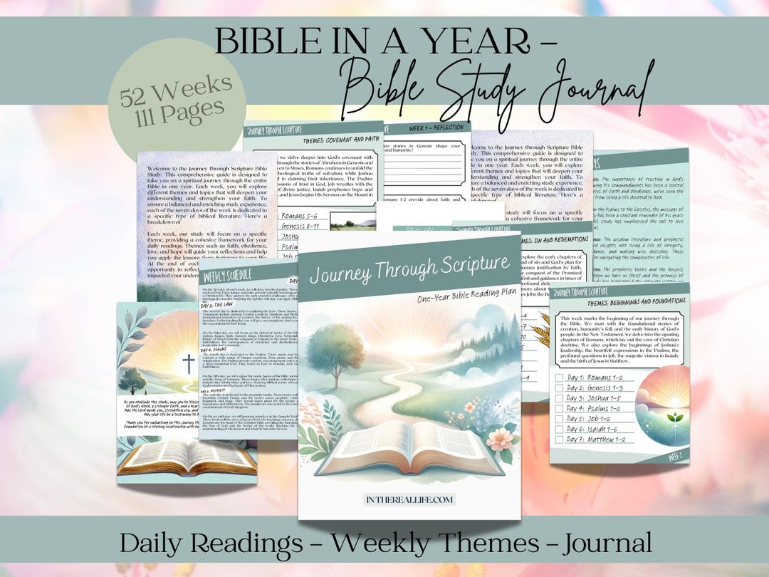 Read the Bible in a Year Bible Study Journal | Bible Study Tool | Bible ...