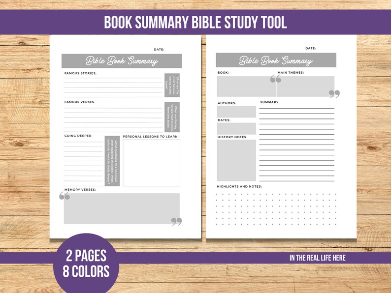 Book Summary Bible Study Tool Scripture Study Bible Journal Planner ...