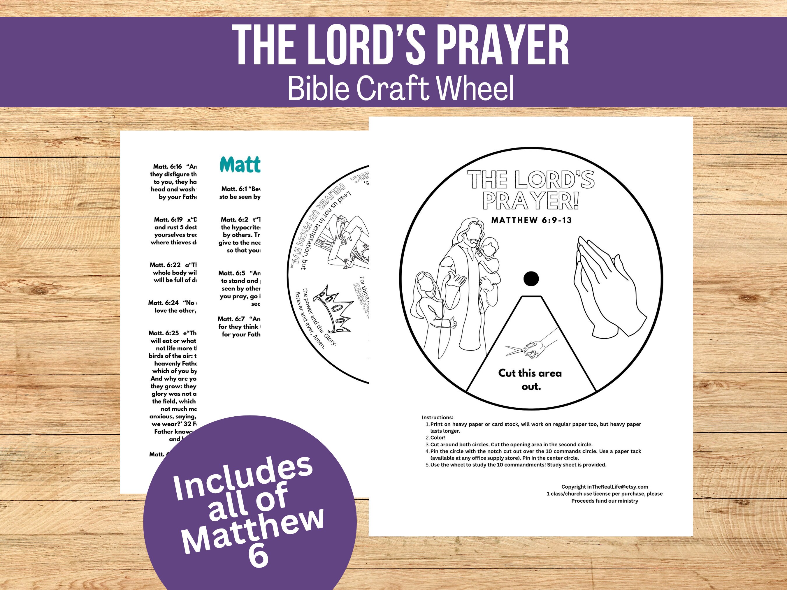 The Lord's Prayer Wheel | Bible Study Tool | Sunday School Activity ...