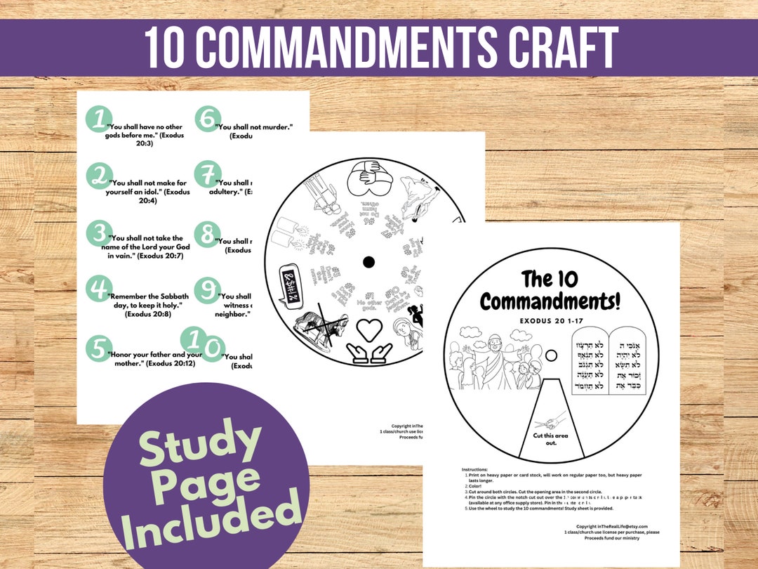 Bible Study 10 Commandments | Bible Study Tool | Sunday School Activity ...
