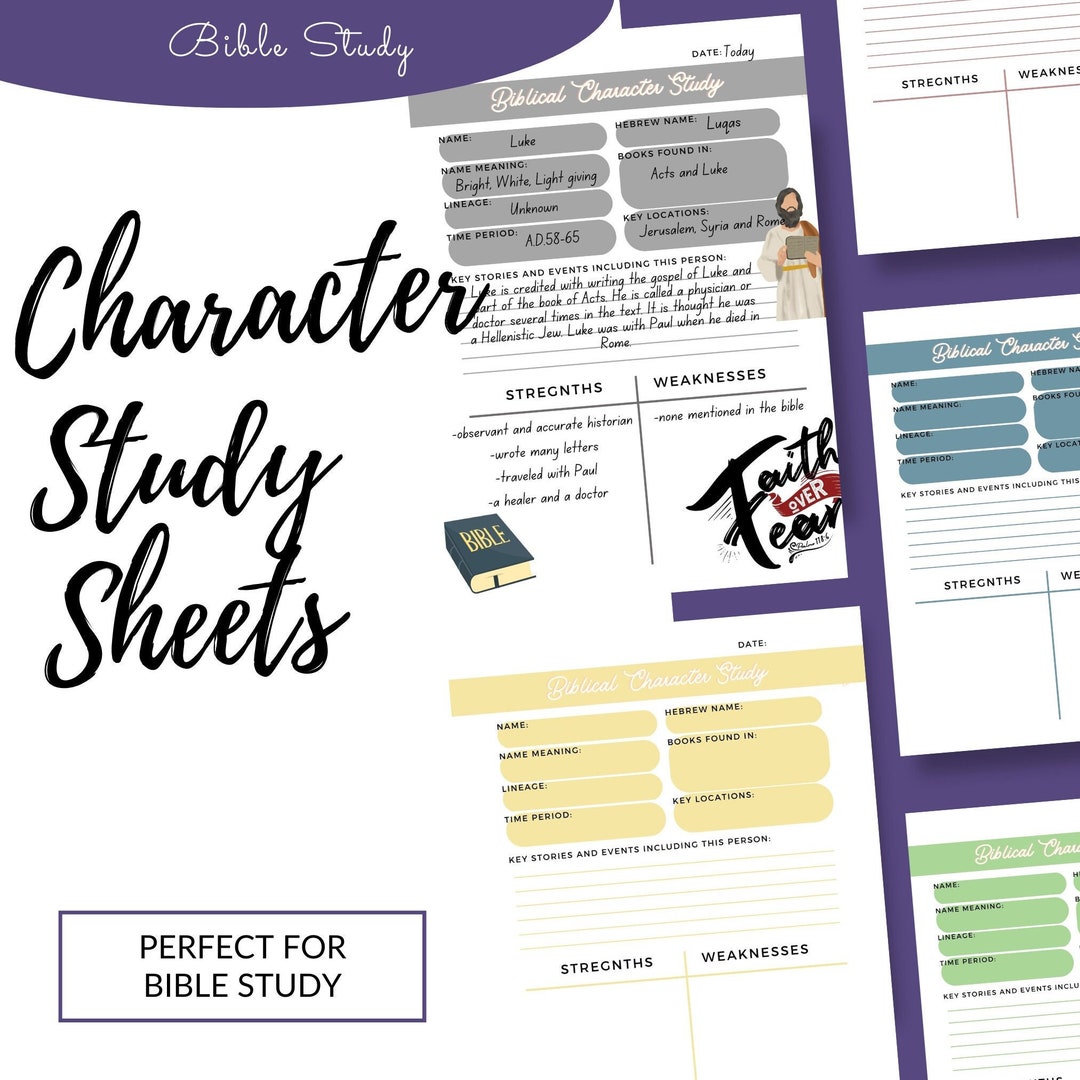Character Study Printable Biblical Character Study Bible Study Tool ...