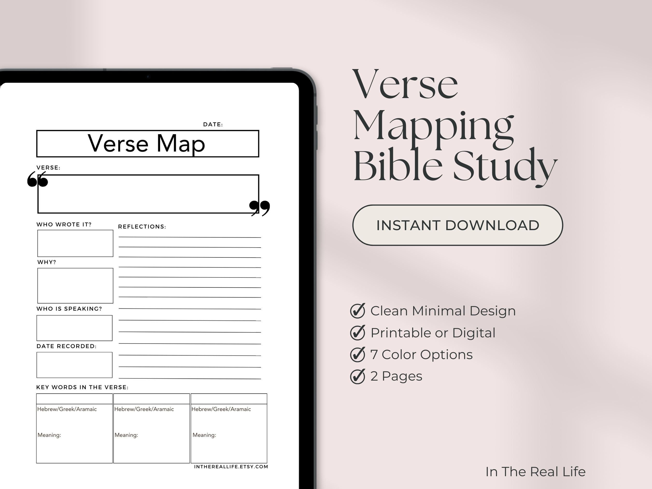 Verse Map Bible Study Tool | Scripture Study | Bible Journal Planner ...