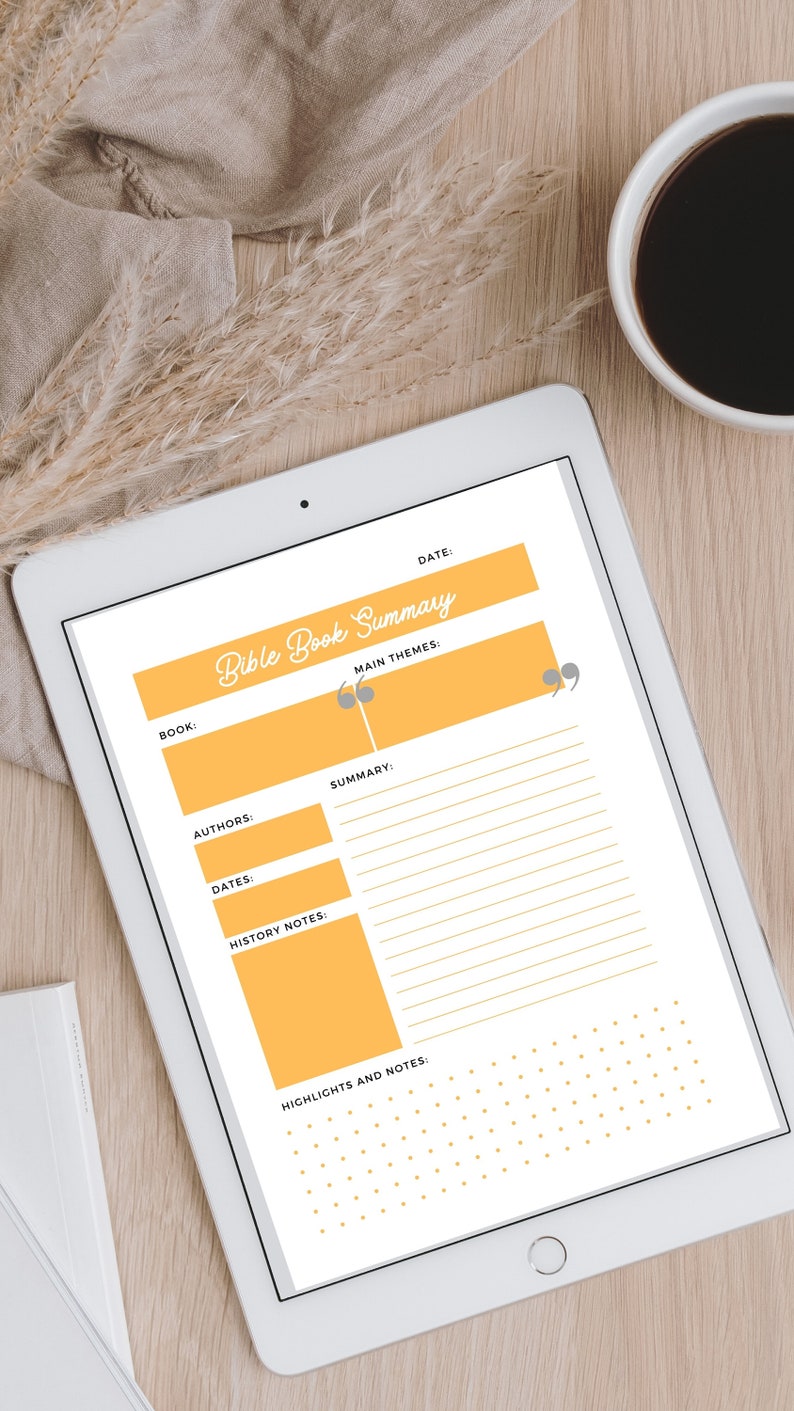 Book Summary Bible Study Tool | Scripture Study | Bible Journal Planner ...