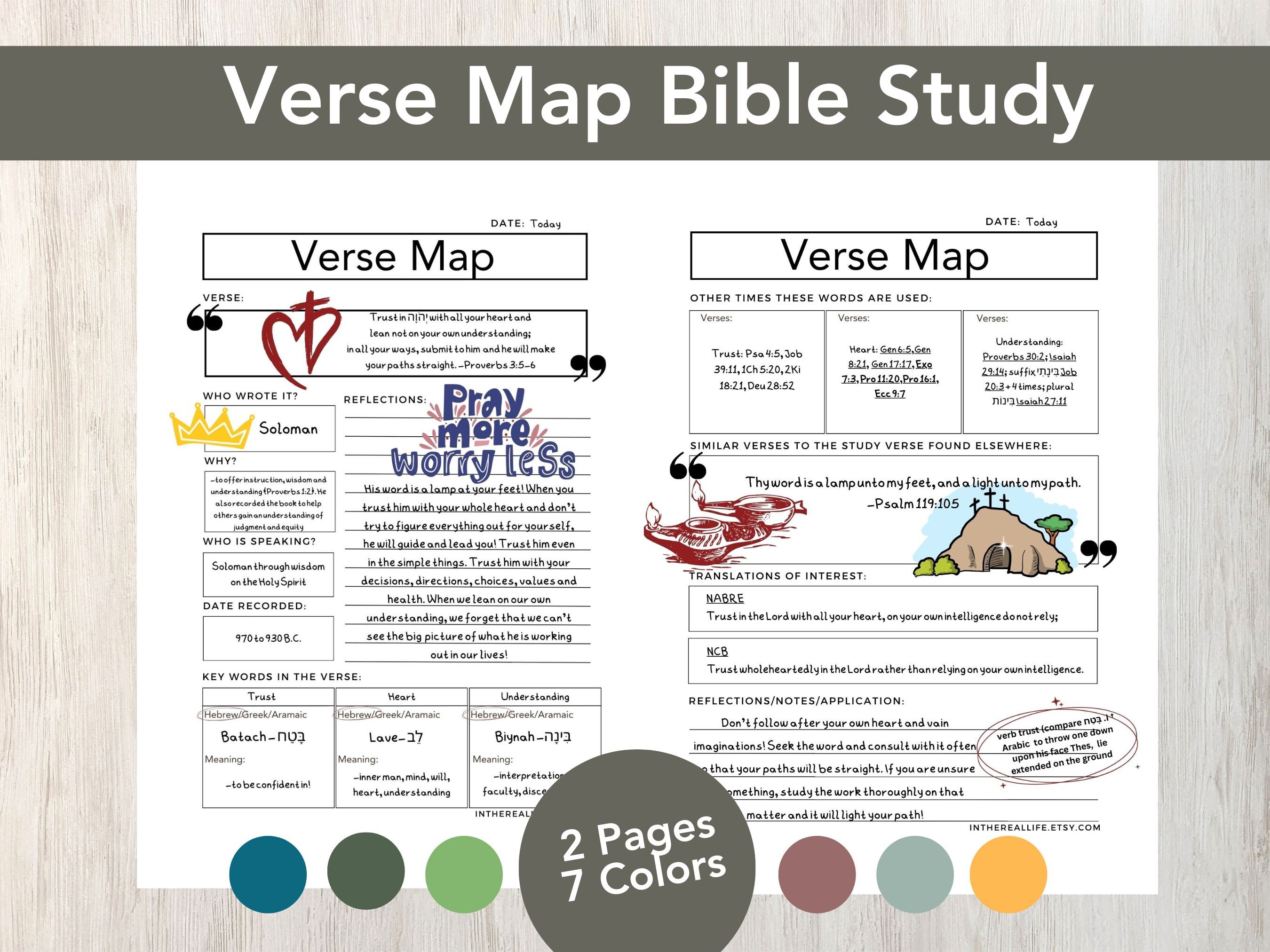 Verse Map Bible Study Tool Scripture Study Bible Journal Planner Bible ...