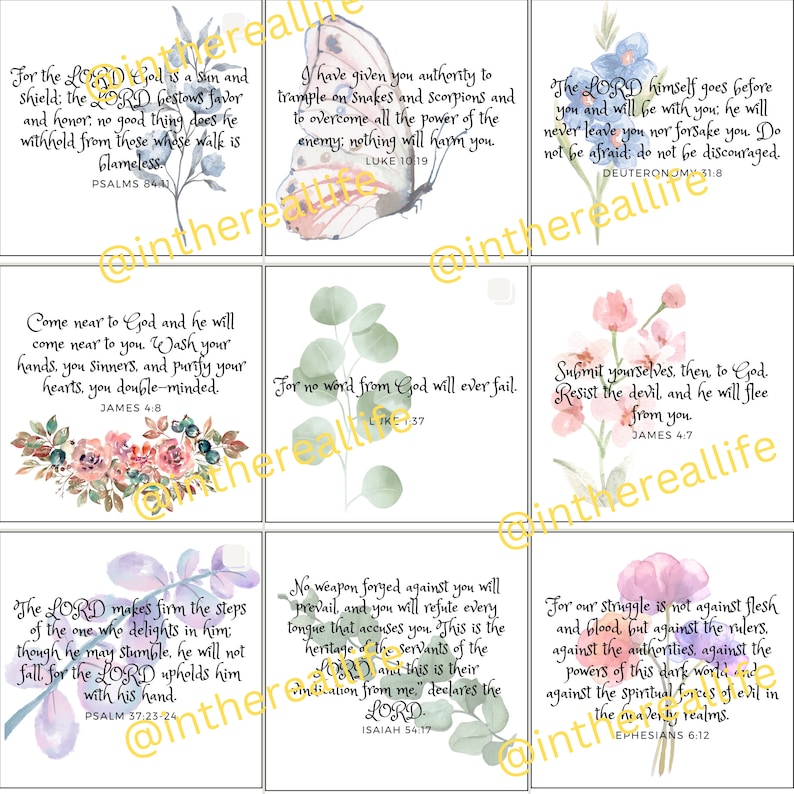 20 Bible Verses Spiritual Warfare | Bible Verse Notecards | Scripture ...