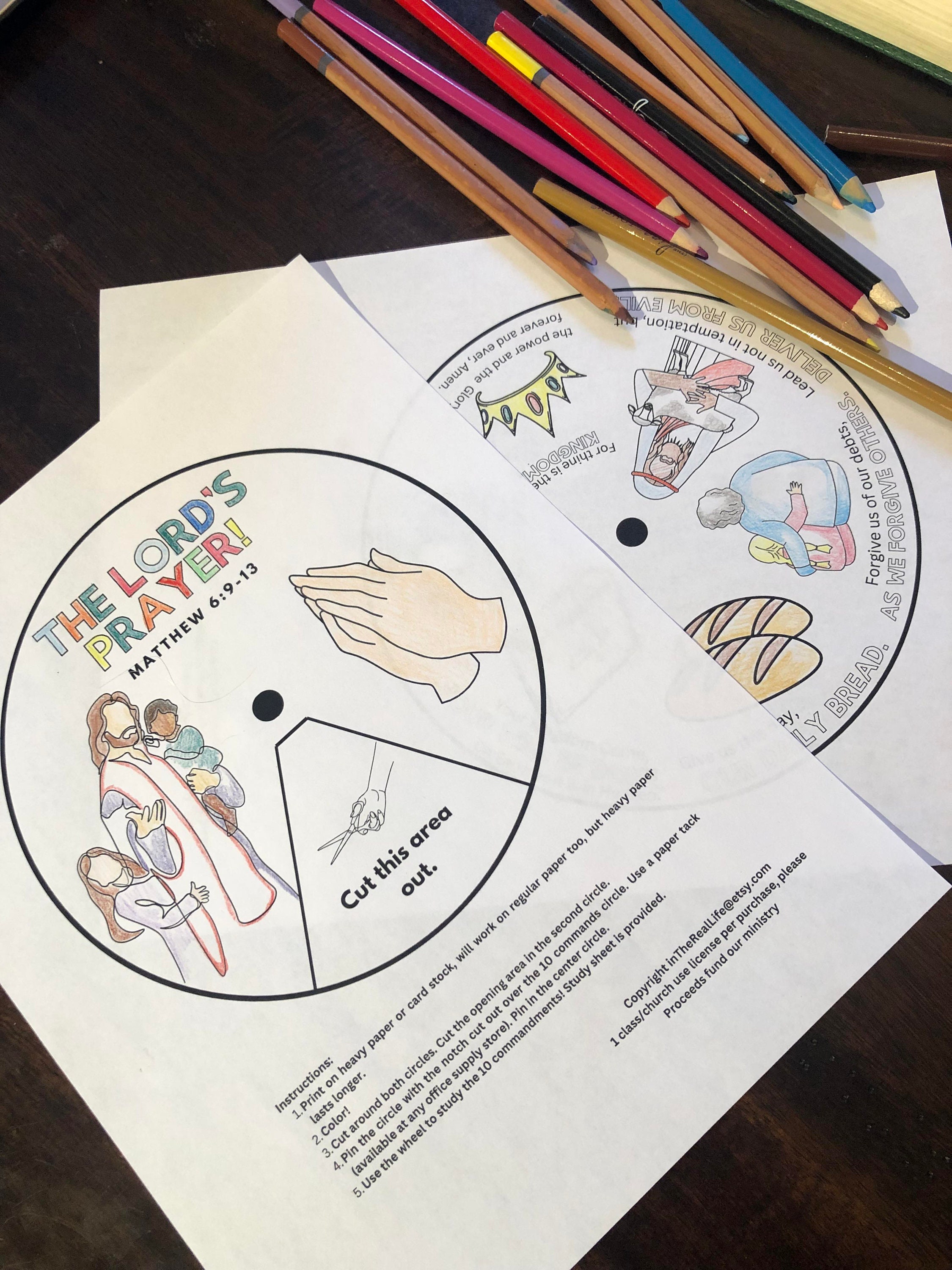 The Lord's Prayer Wheel | Bible Study Tool | Sunday School Activity ...