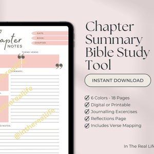 Bible Chapter Summary Template | Bible Study Tool | Bible Summary ...