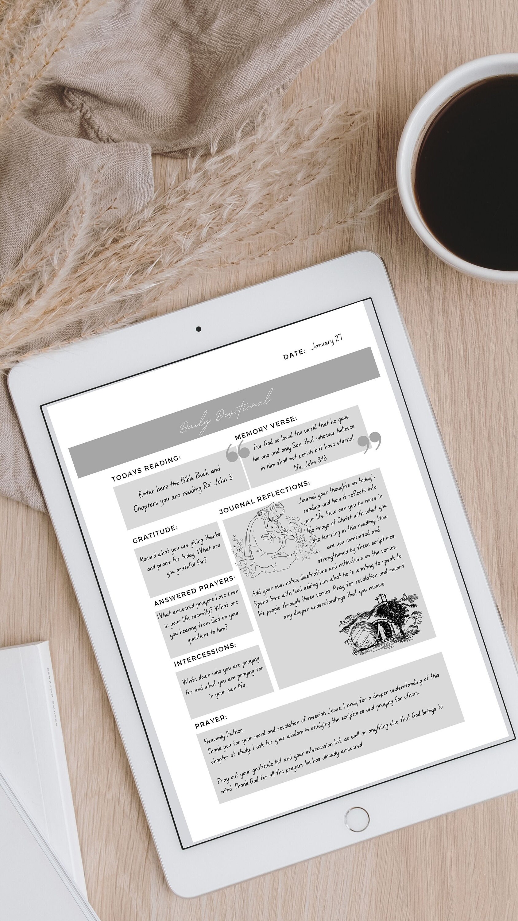 Daily Devotional Bible Study Tool Scripture Study Bible Journal Planner ...