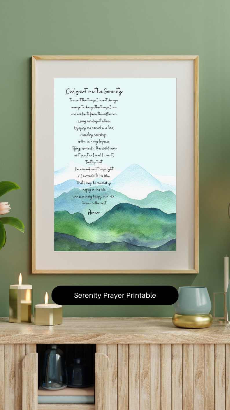 The Serenity Prayer Bible Verse Quote Wall Art Bible Verse Wall Art ...