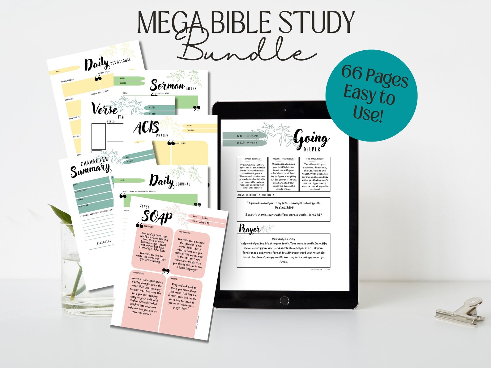 Bible Study Bundle | Bible Study Tool | Bible Journal | Faith ...