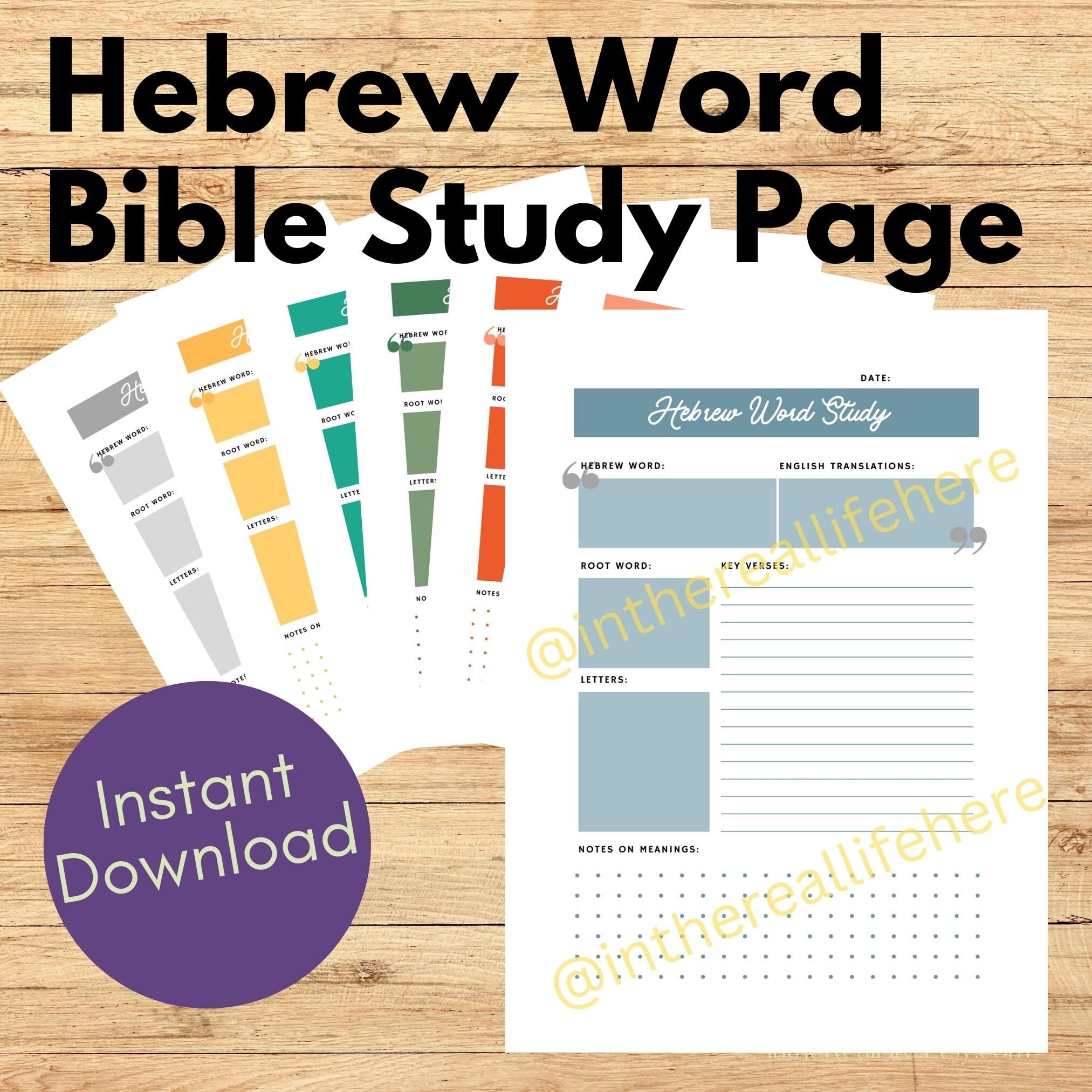 Hebrew Word Bible Study Tool | Scripture Study | Bible Journal Planner ...