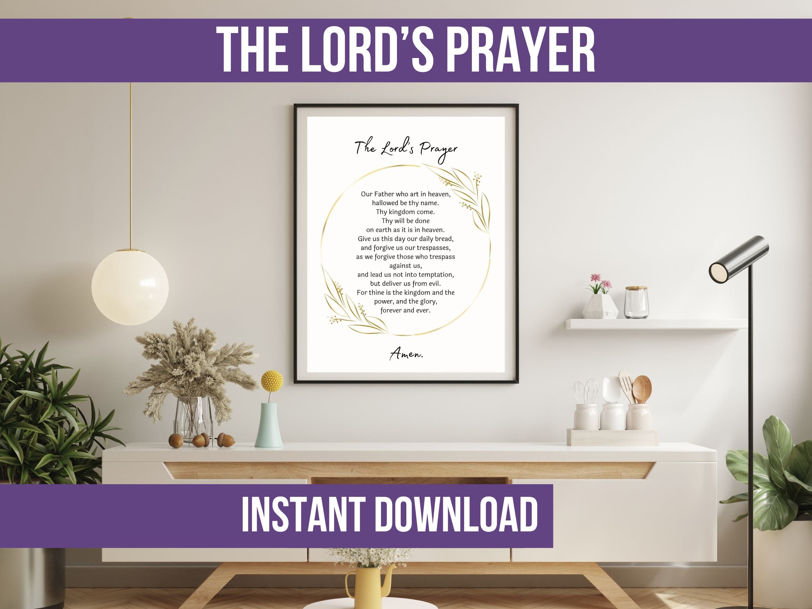 The Lord's Prayer Bible Verse Quote Wall Art Bible Verse Wall Art Bible ...
