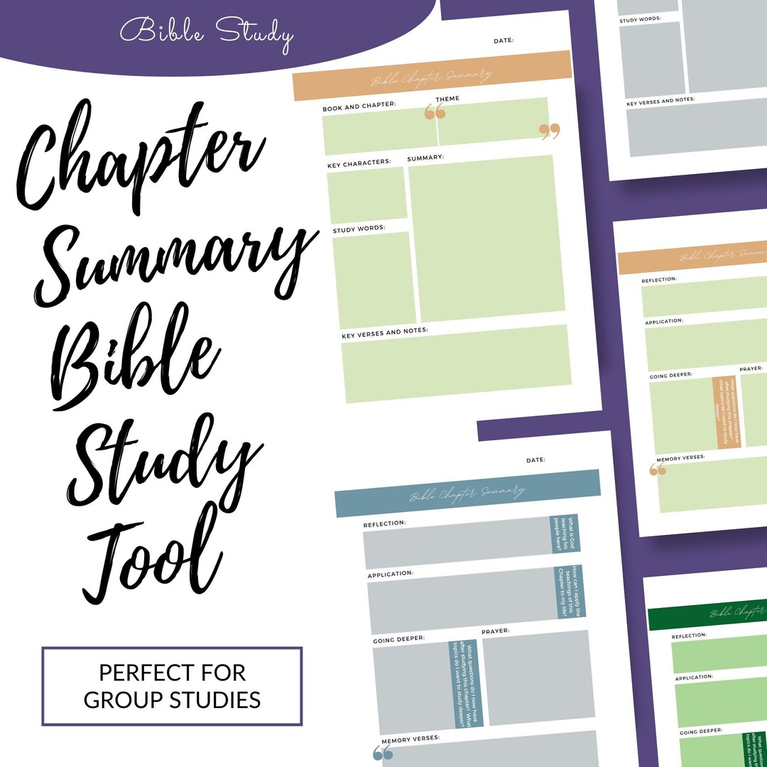 Chapter Summary Bible Study Tool Scripture Study Bible Journal Planner ...