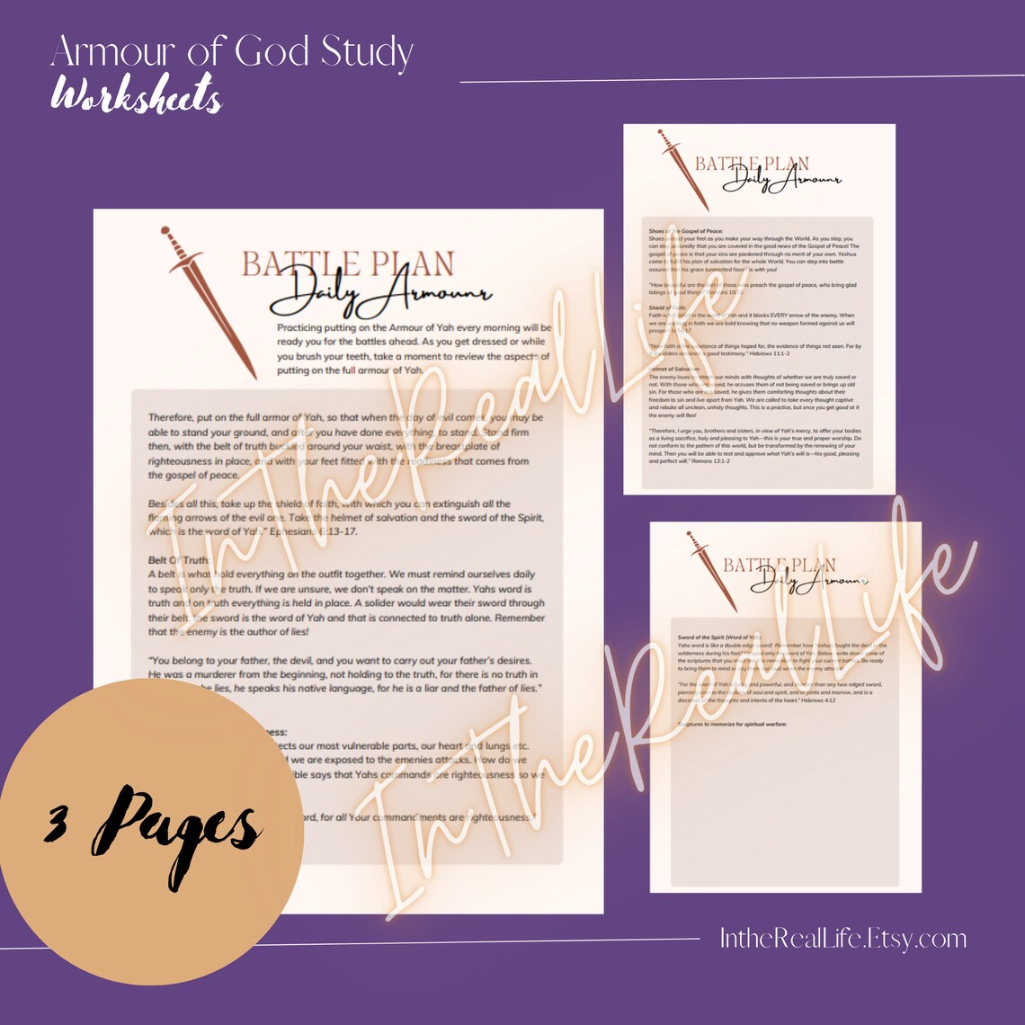 Full Armour of God Printable | Bible Study Worksheets | Full Armour ...