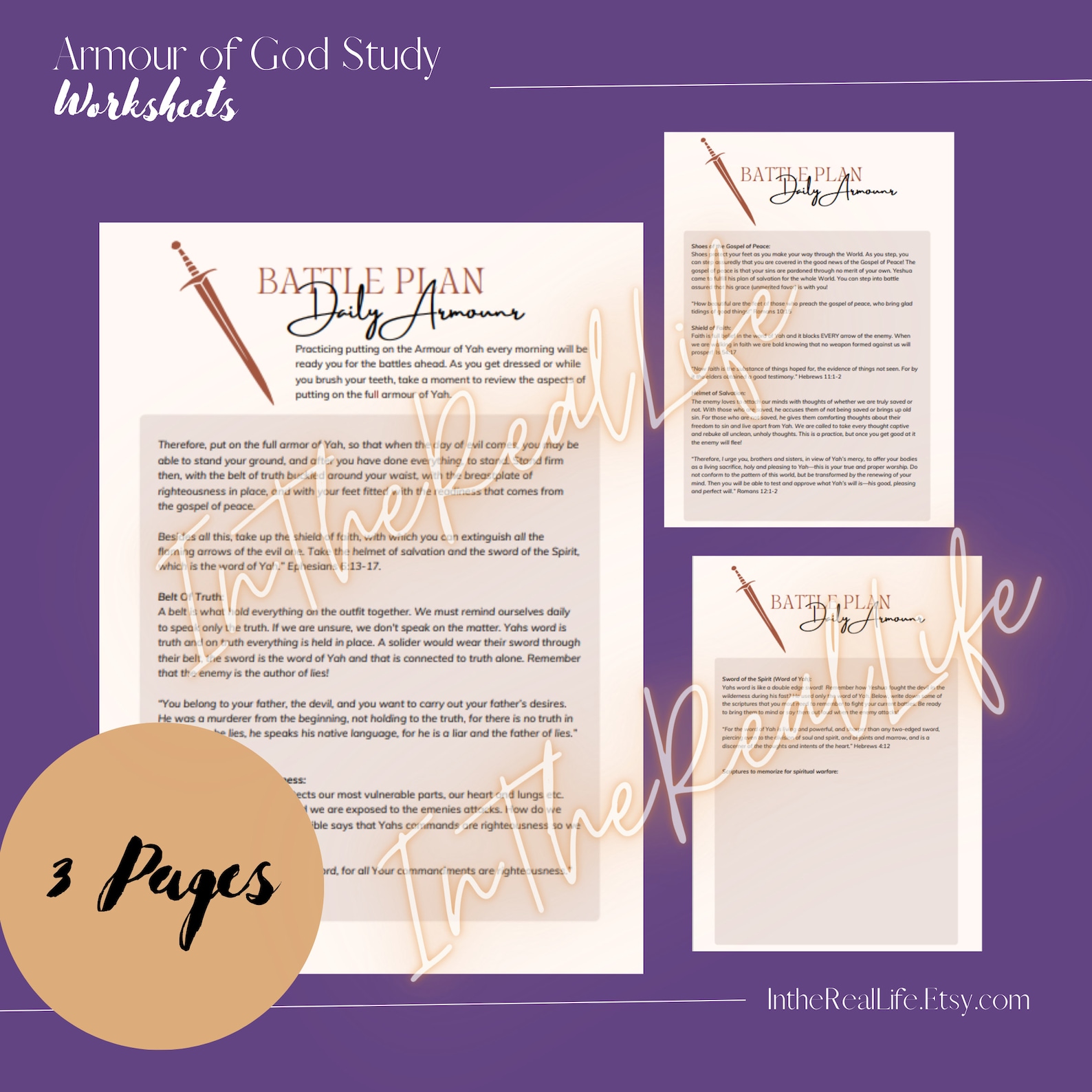 Full Armour of God Printable | Bible Study Worksheets | Full Armour ...