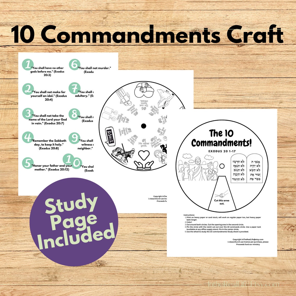 Bible Study 10 Commandments | Bible Study Tool | Sunday School Activity ...